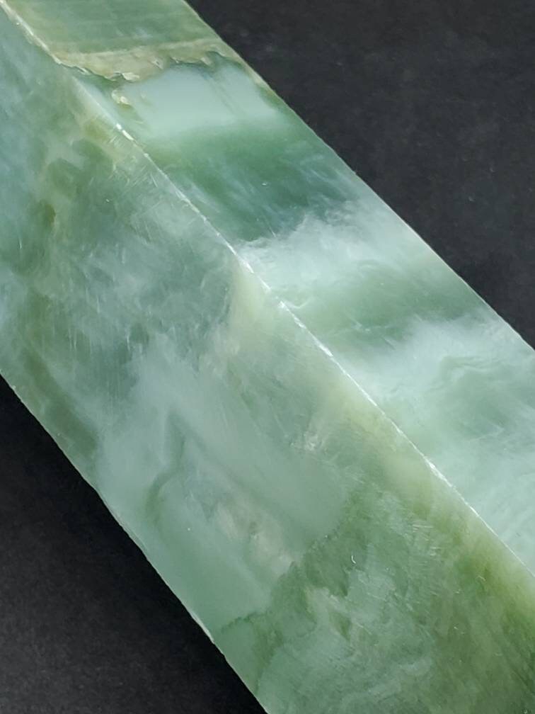 Siberian Chatoyant Apple Green Jade Bar | Etsy