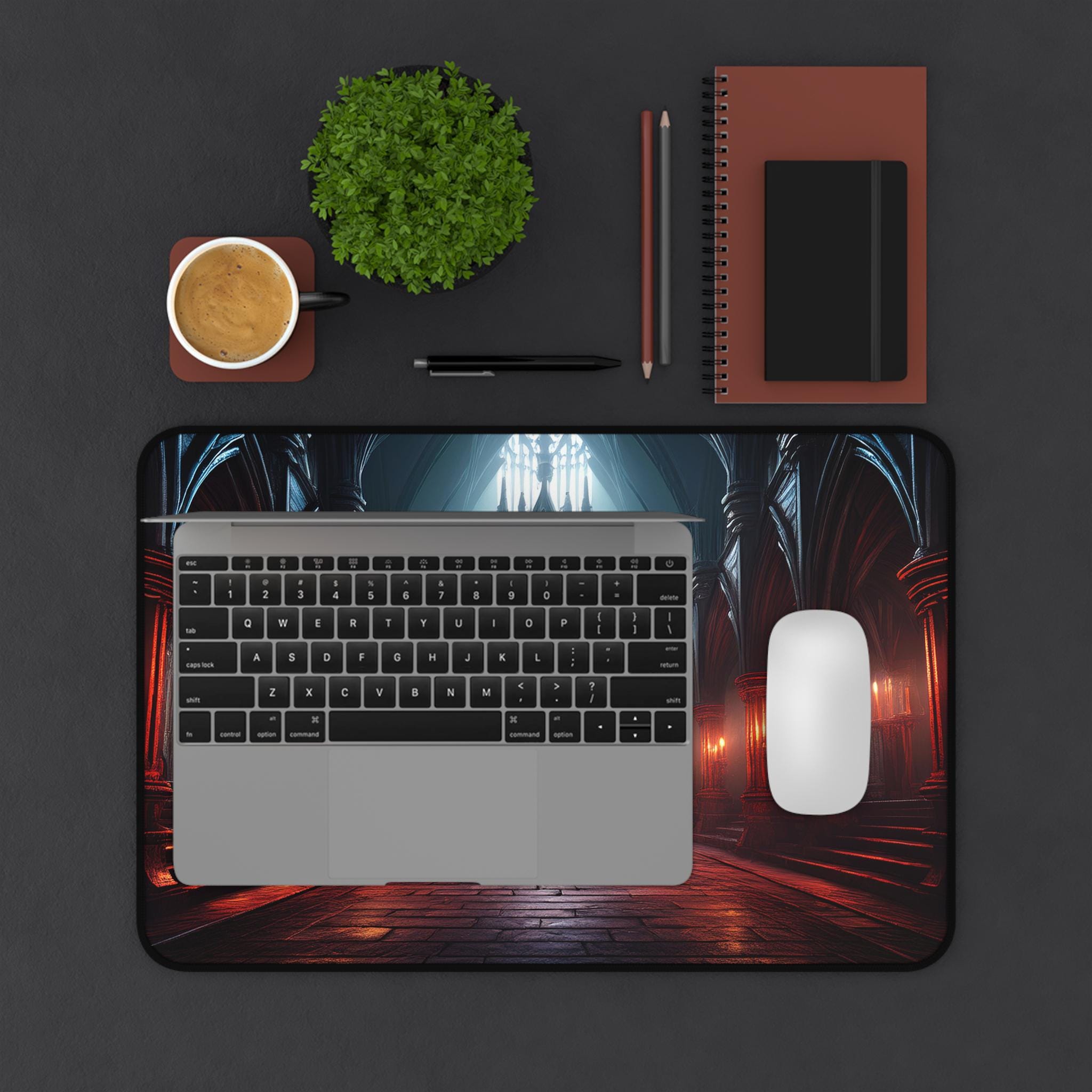 Gothic Cathedral Desk Mat - Unique Office Decor, Gamer Mouse Pad, Desk ...