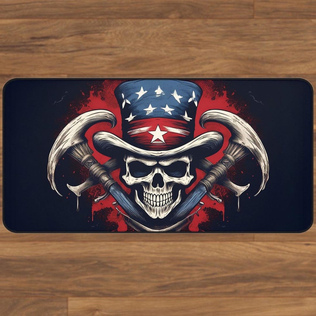 Patriotic Skull Gaming Desk Mats - Large XXL Mouse Pad for Gamers ...