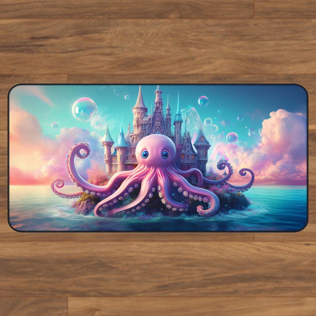 Whimsical Octopus Desk Mat, Desk Mat Gaming, Gaming Mouse Pad, Colorful ...