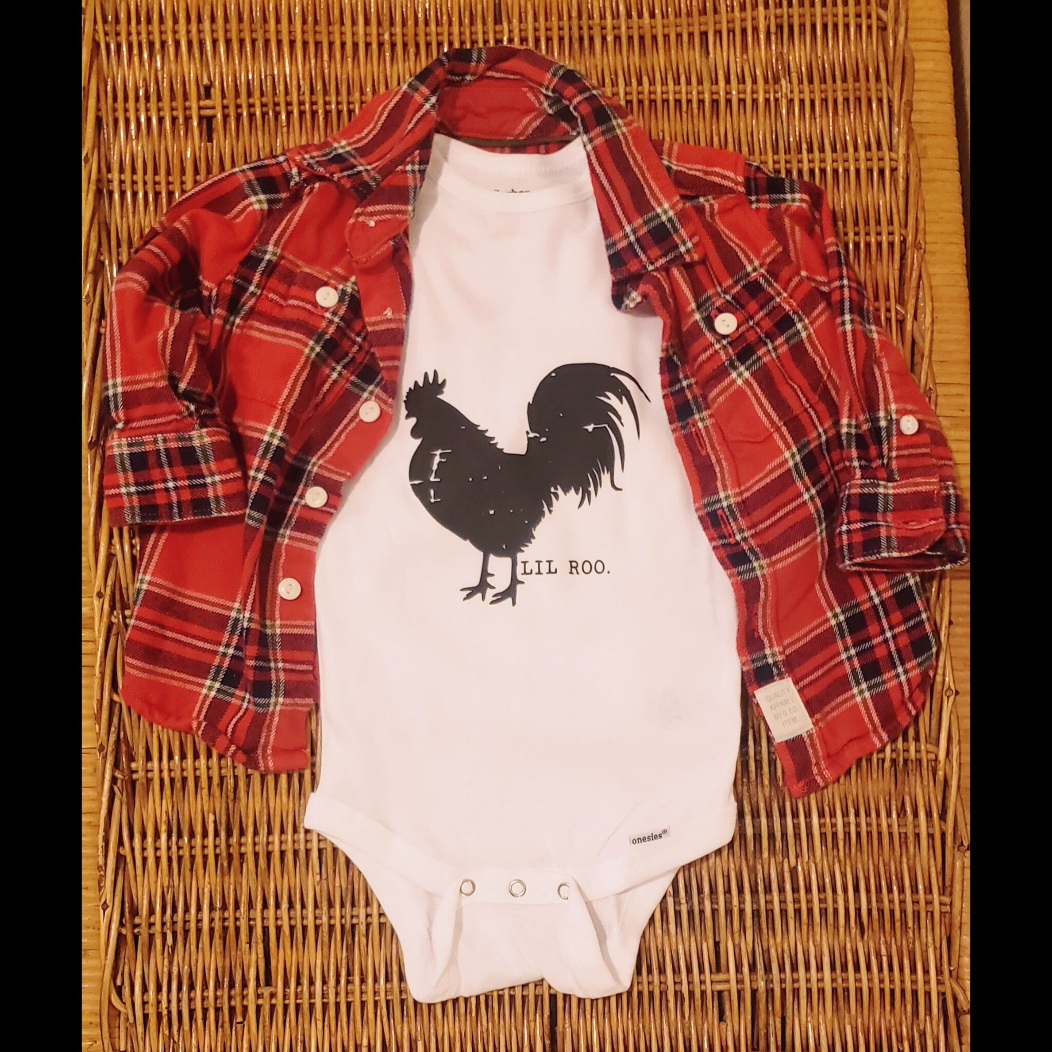 Lil Roo Onesie / Rooster Baby Tee / Rooster Onesie / Farm Boy Onesie ...