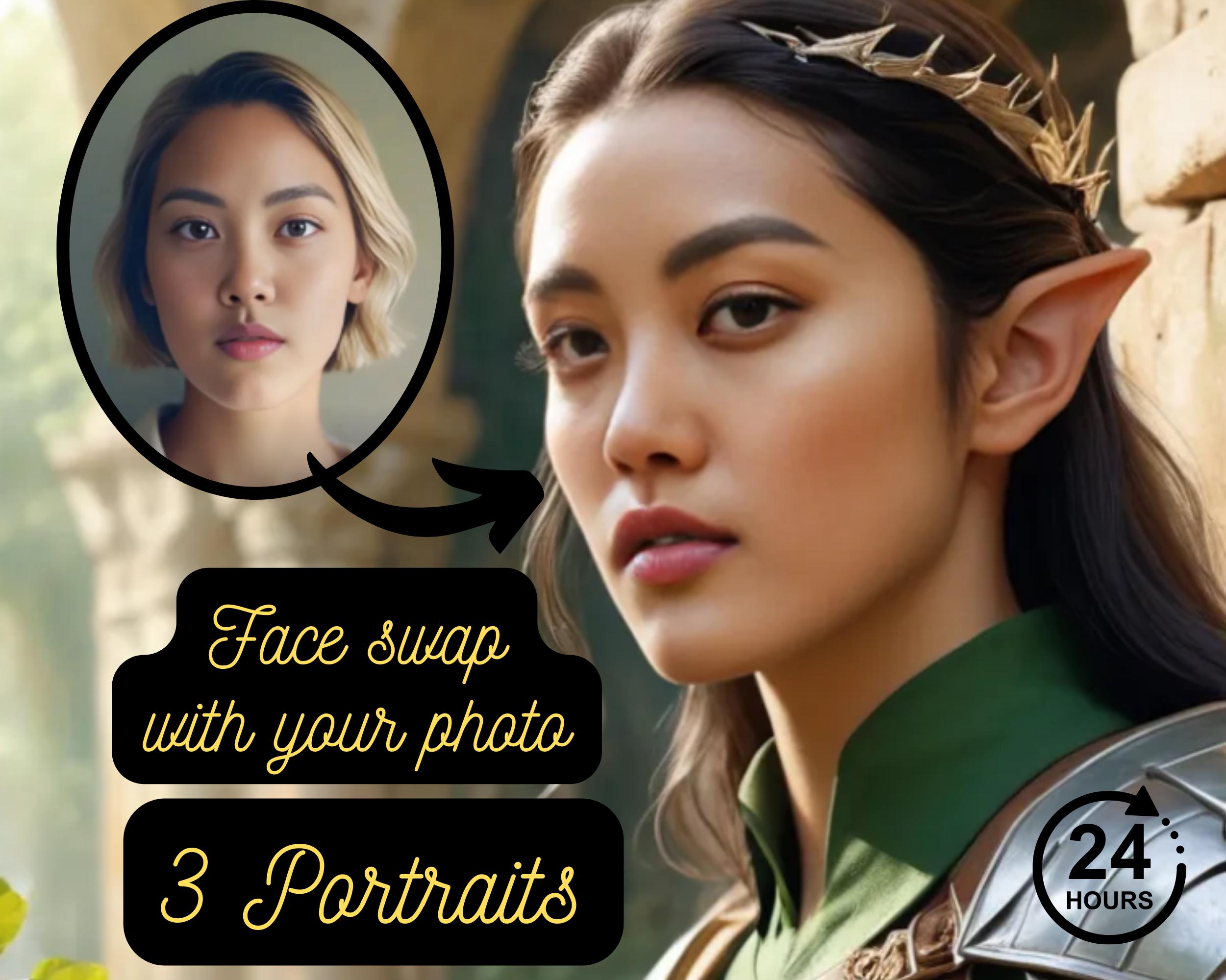 3 Personalized Custom Elf / Elven Portrait Digital Download Photo of ...