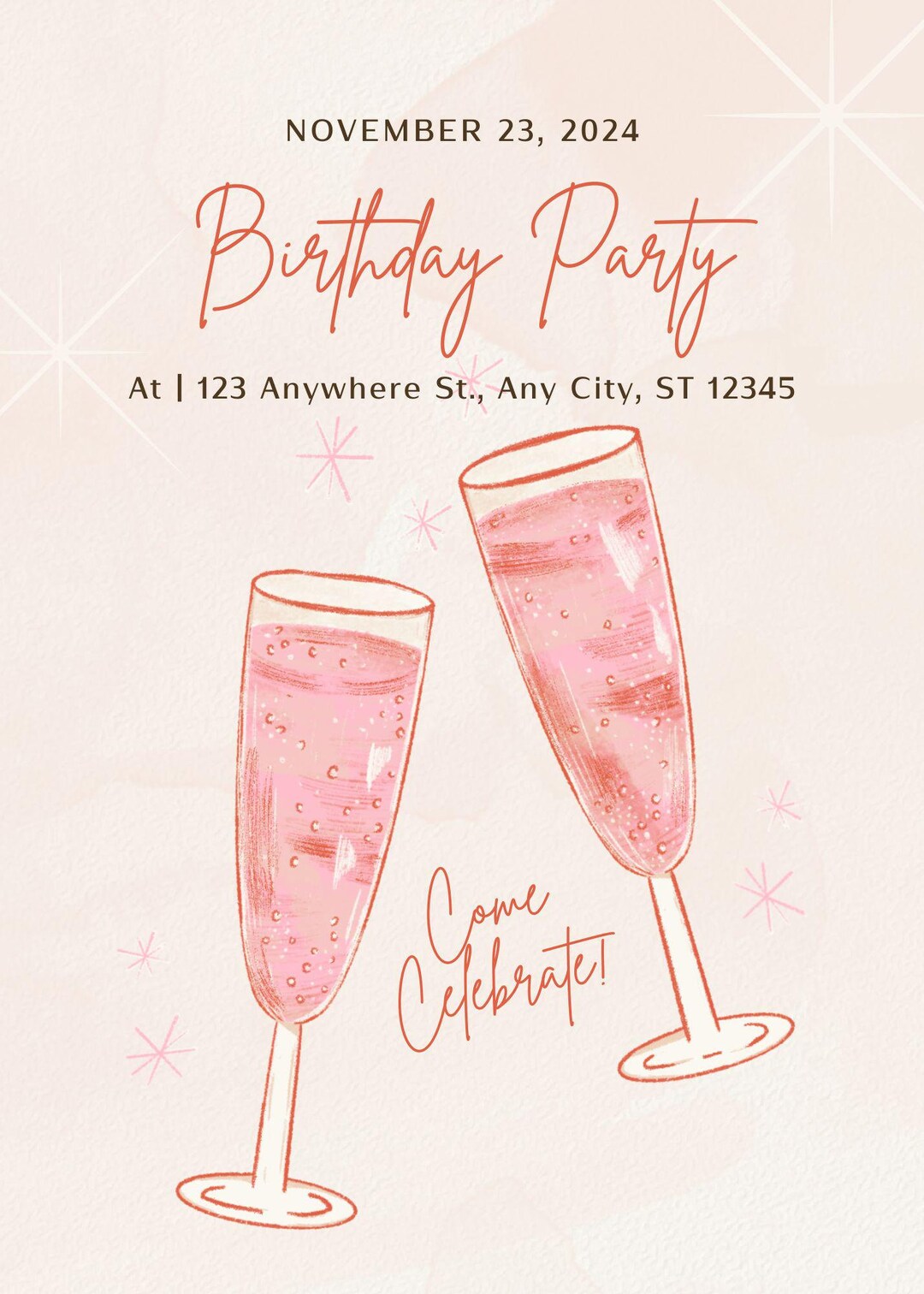 Raise Your Glass Birthday Invitation - Etsy