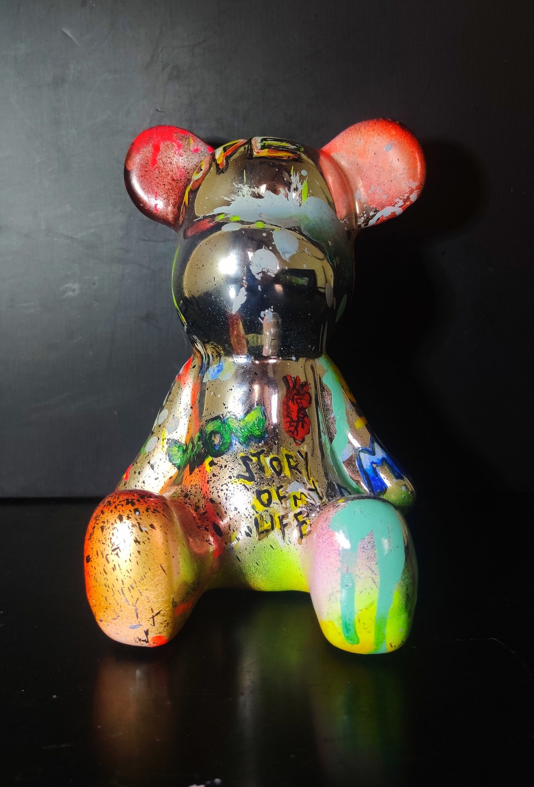Robo Teddy Statue. Original Art - Etsy