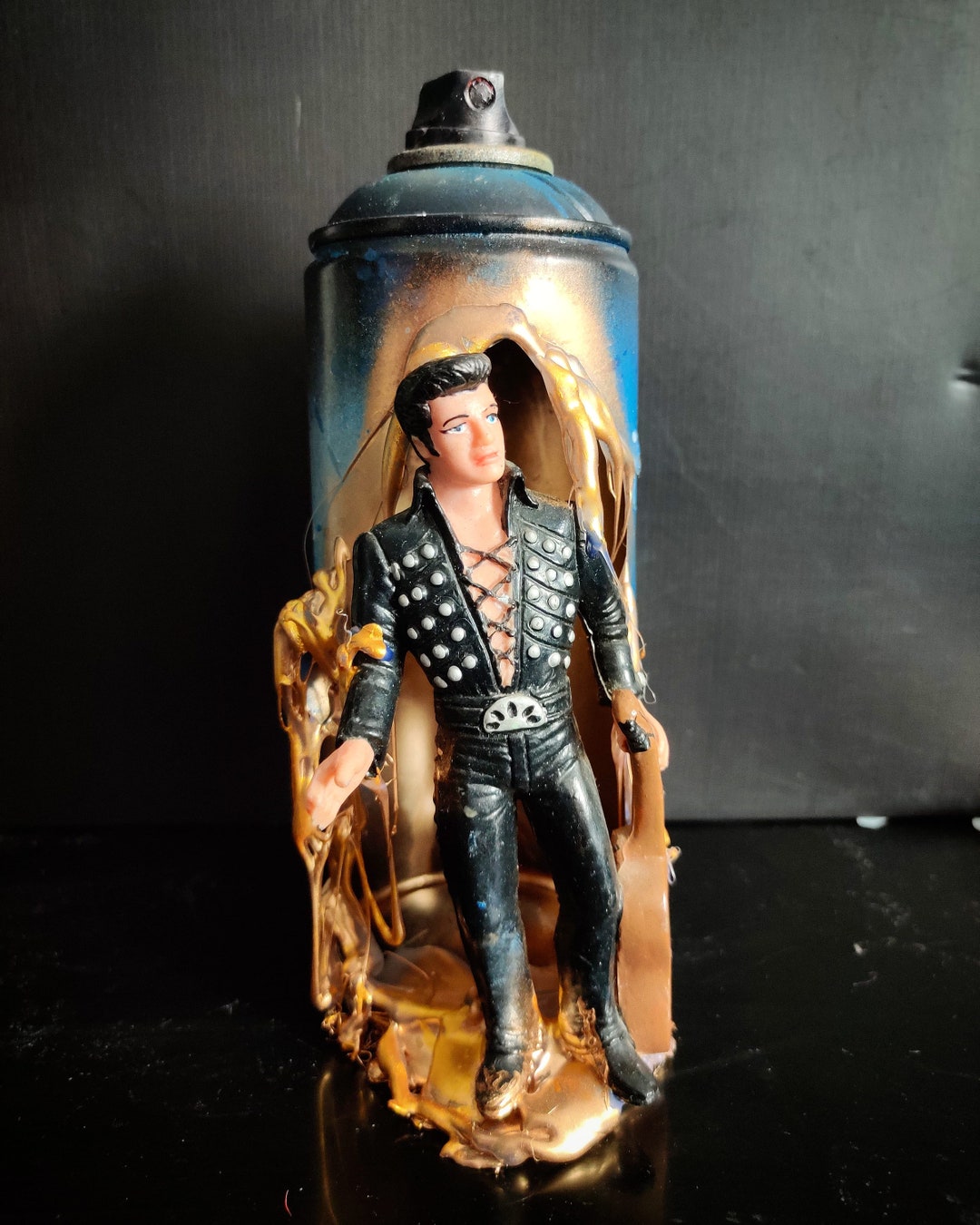 Elvis Presley Action Figure, Original Art Spray Can - Etsy