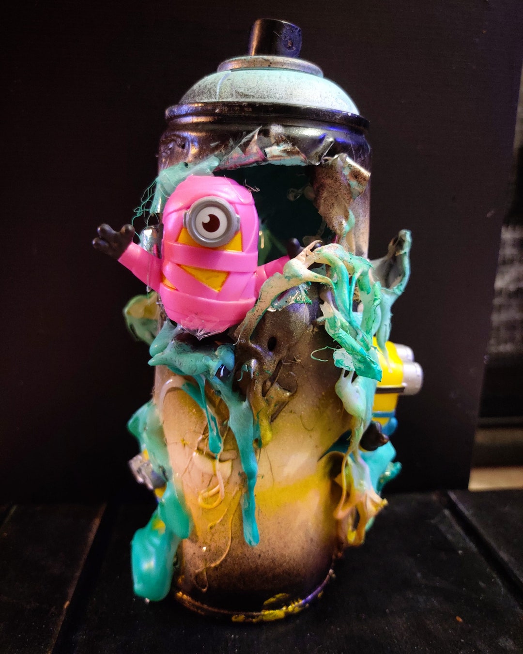 The Minions Action Figure Original Art Spray Can - Etsy