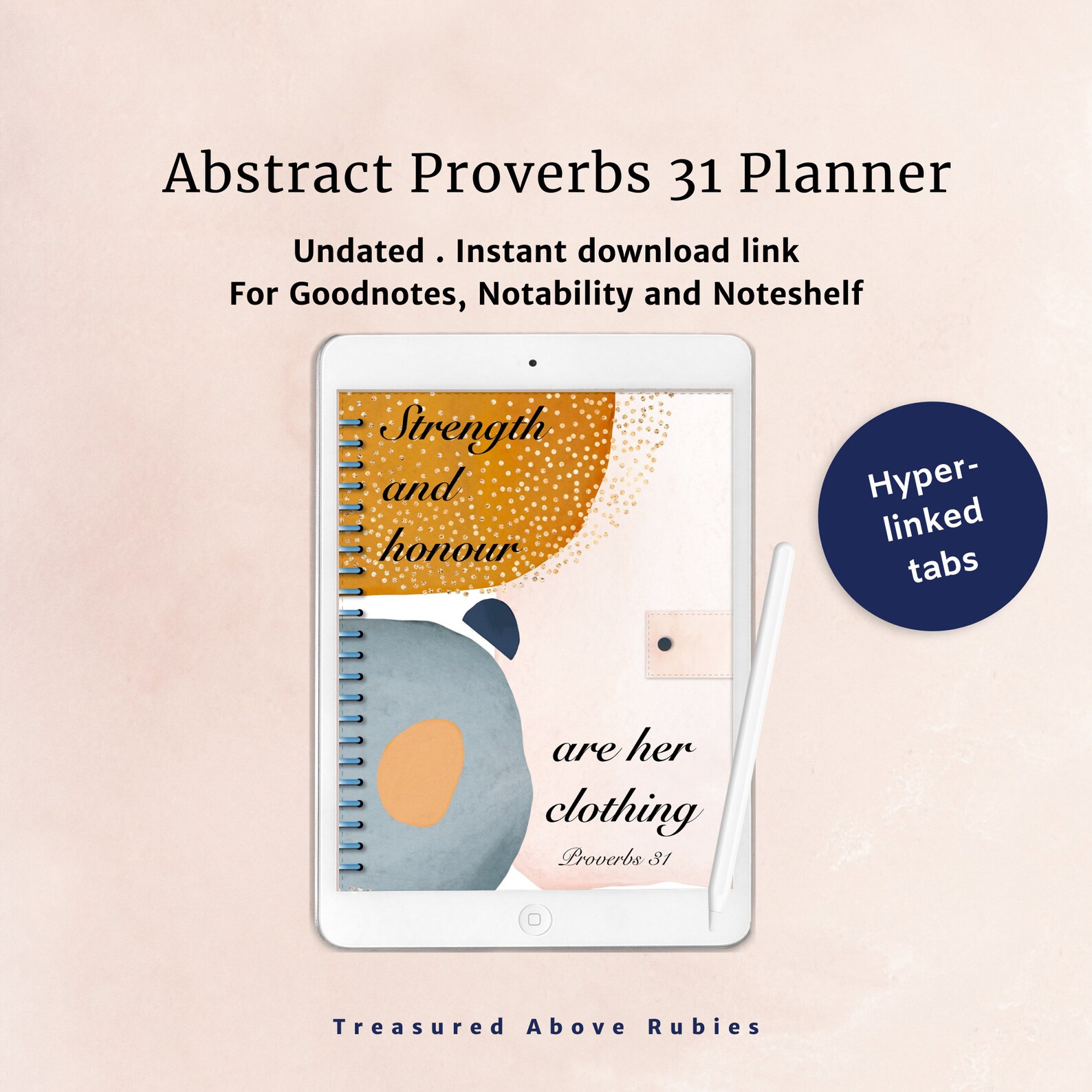 Abstract Proverbs 31 Digital Planner, iPad Planner, Goodnotes Planner ...
