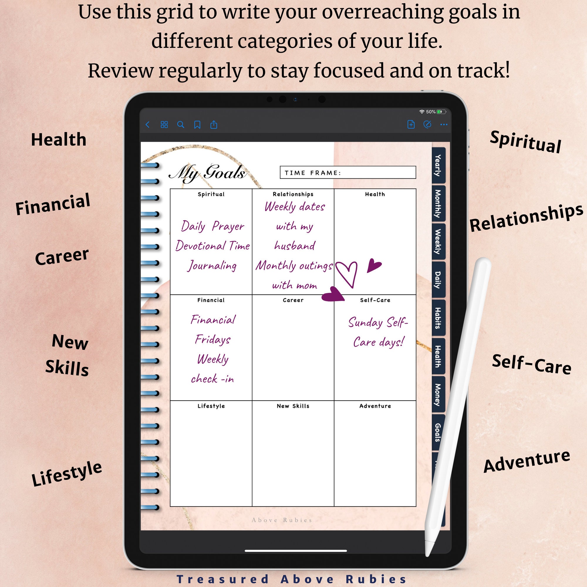 Abstract Proverbs 31 Digital Planner, iPad Planner, Goodnotes Planner ...