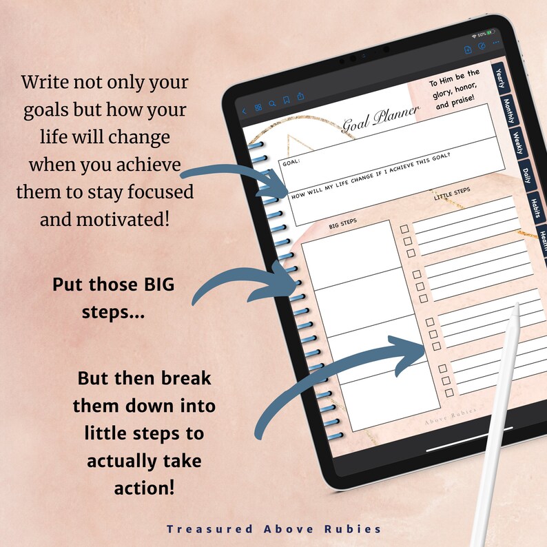 Abstract Proverbs 31 Digital Planner, iPad Planner, Goodnotes Planner ...