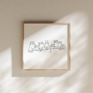 Cats - Quentin Blake Style - Cat Lover - Cat Art Cat Print - Etsy