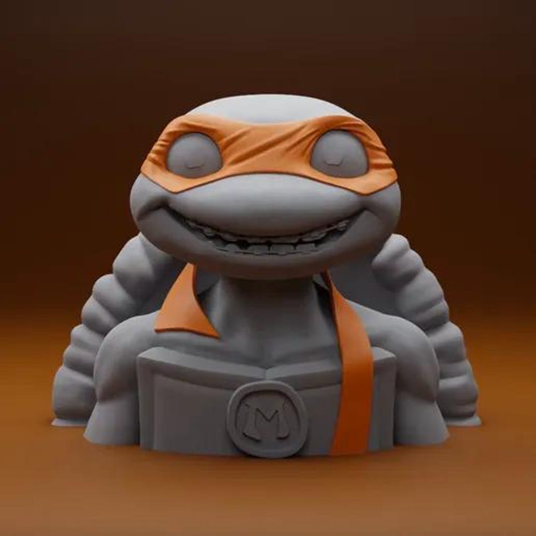 TMNT Michelangelo Bust STL File, 3D Printable Ninja Turtle Headphone ...