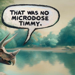 I Don’t Think That Was a Microdose Timmy, Dinosaur Child Wall Art ...
