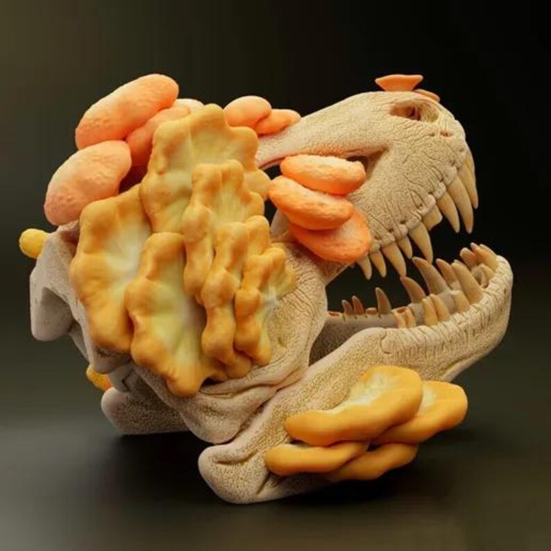 Infected T-rex Skull 3D Model STL, Cordyceps Dinosaur Print File - Etsy