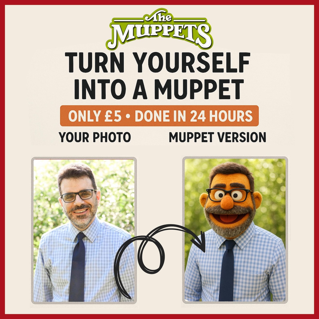 Custom Muppet Portrait, Turn Photo Into Cartoon, Funny Gift for Friends ...