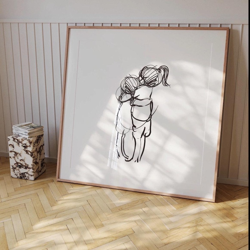 Hugging Line Drawing - Etsy