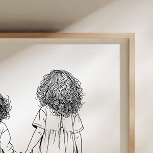 Sisters Drawing - Holding Hands - Pinky Promise - Sisters Line Drawing ...