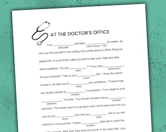 Medical Mad Libs - Etsy
