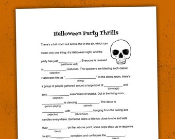 Halloween Mad Libs Halloween Printable Game Kids (Instant Download) - Etsy
