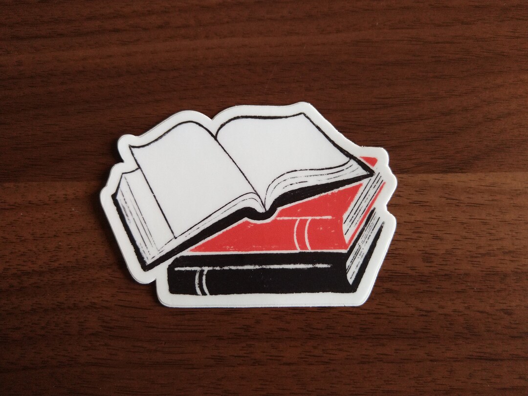 Black & Red BOOKS Sticker | Teachers, Students, Book Lovers - Etsy