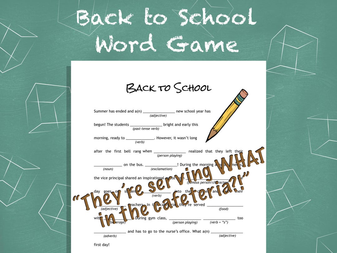 Back to School Mad Libs-style Word Game | Printable Game for Teachers ...