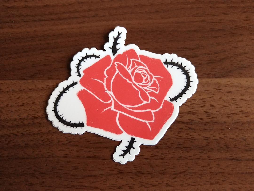 Black & Red ROSE Sticker | Flowers, Gardening, Nature - Etsy
