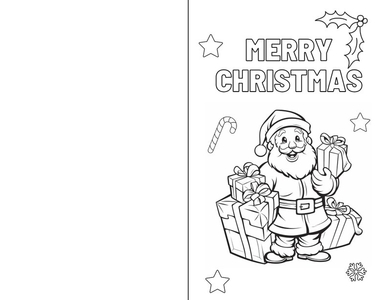 Christmas Cards to Color | Printable Christmas Card to Color | Color ...
