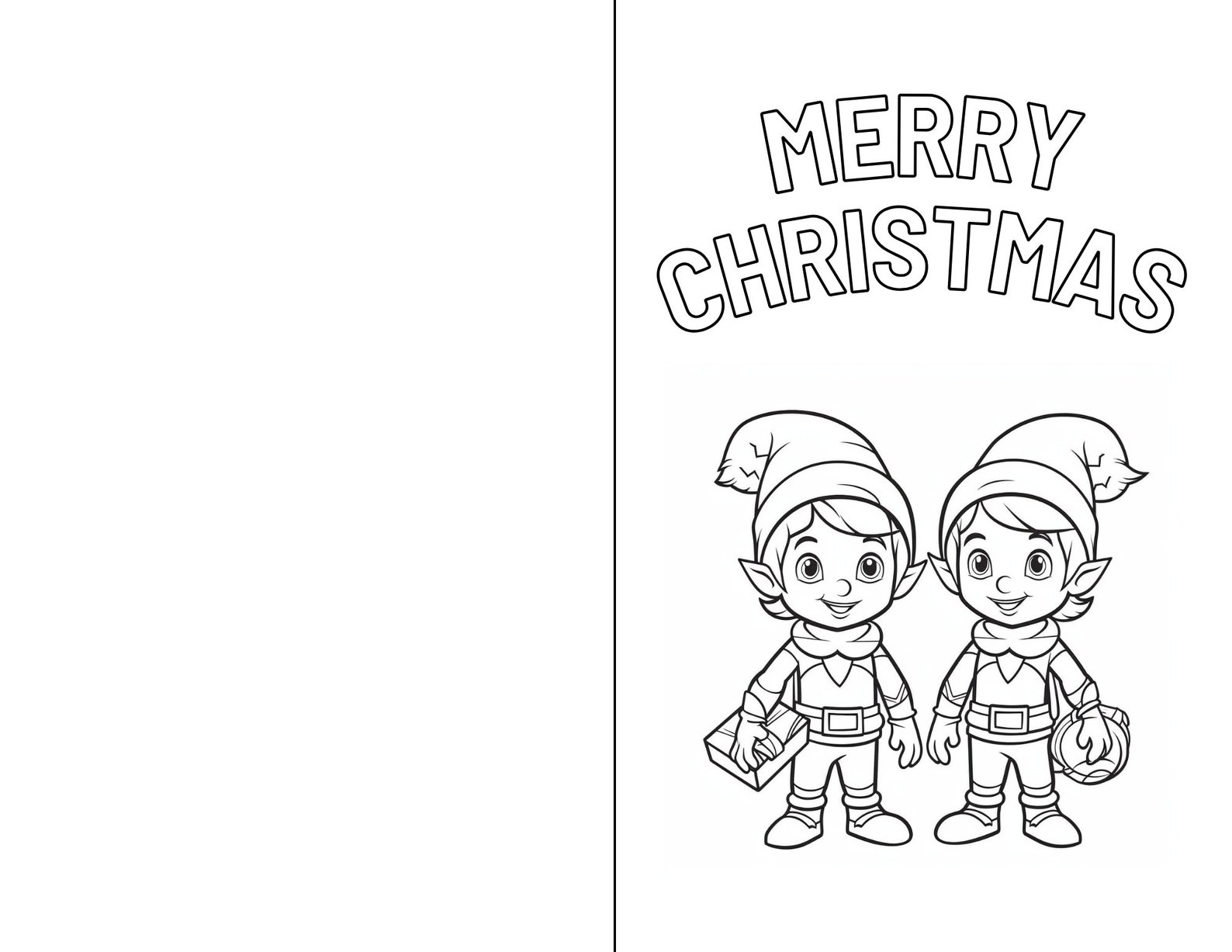 Christmas Cards to Color | Printable Christmas Card to Color | Color ...