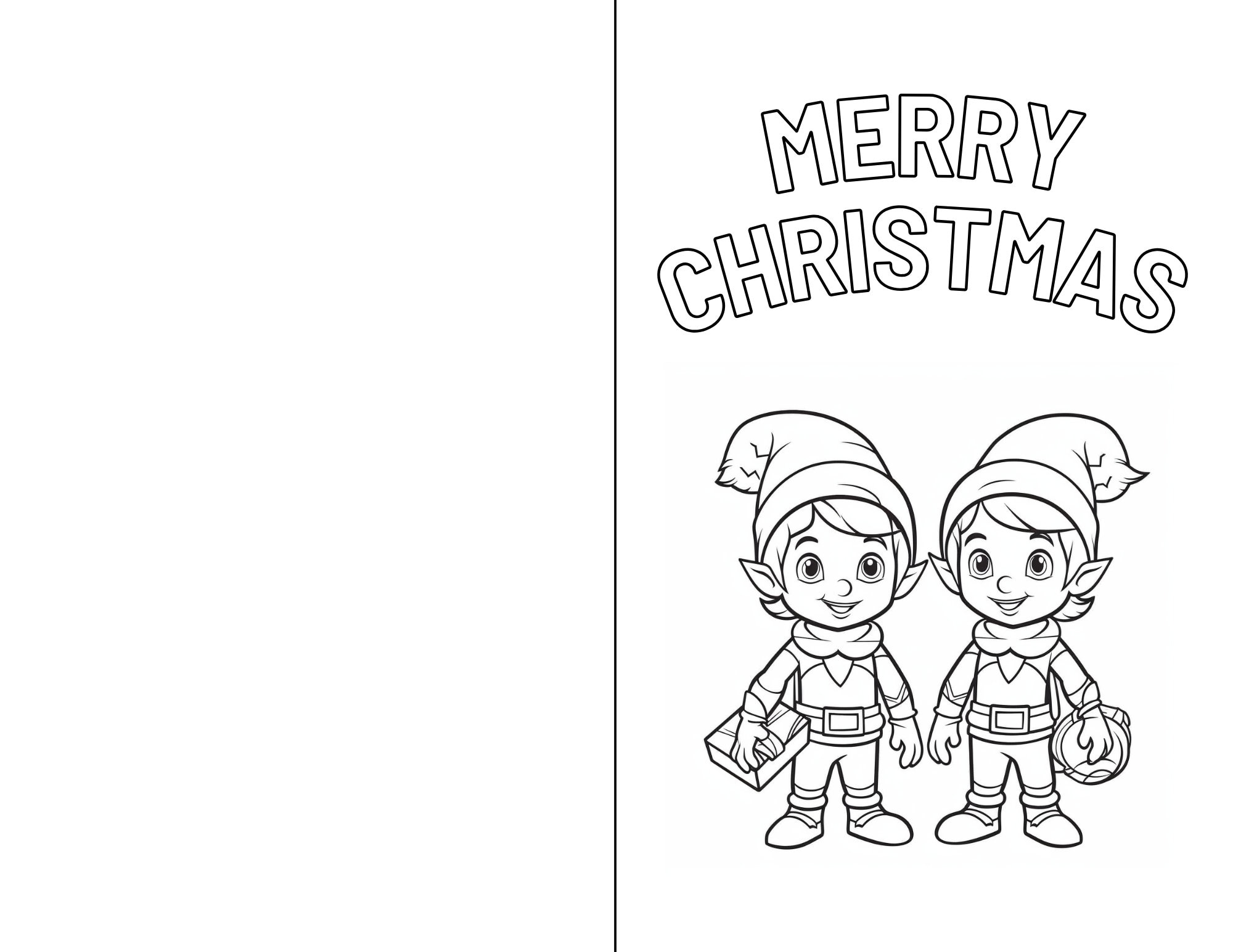 Christmas Cards to Color | Printable Christmas Card to Color | Color ...