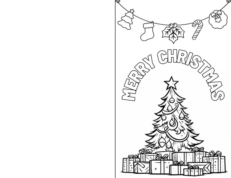 Christmas Cards to Color | Printable Christmas Card to Color | Color ...