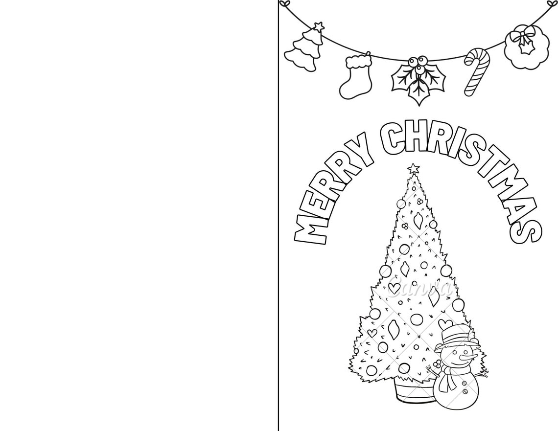 Christmas Cards To Color Printable Christmas Card To Color Color Your Own Christmas Card 