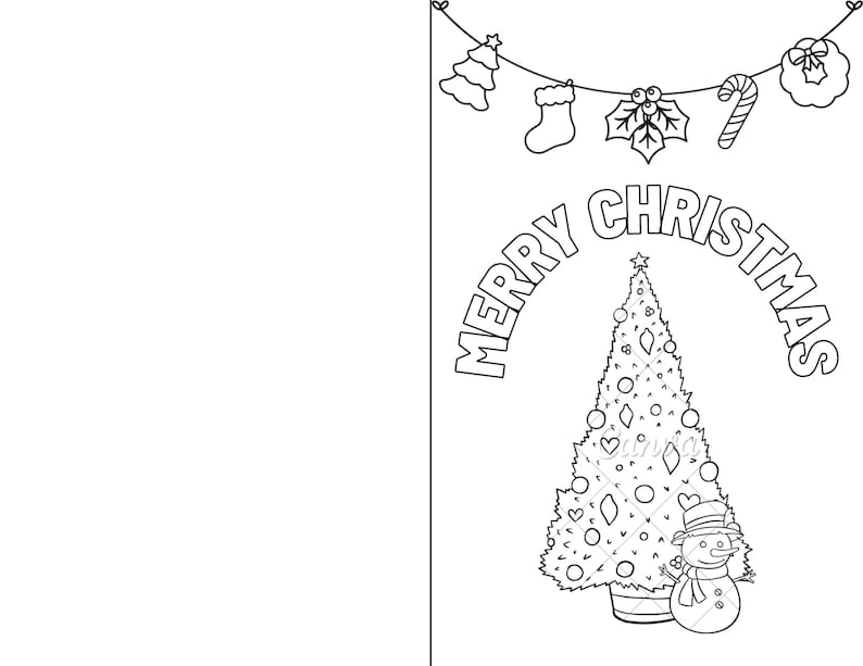 Christmas Cards to Color | Printable Christmas Card to Color | Color ...