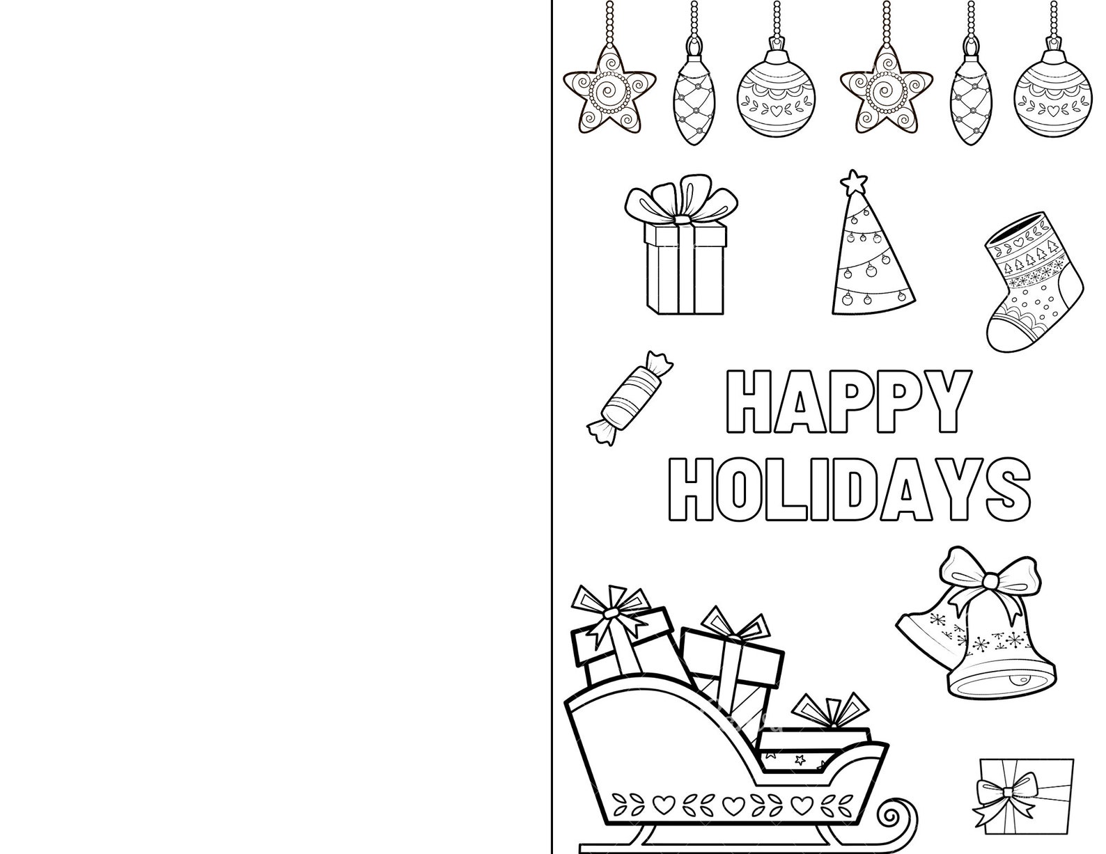 Christmas Cards to Color | Printable Christmas Card to Color | Color ...