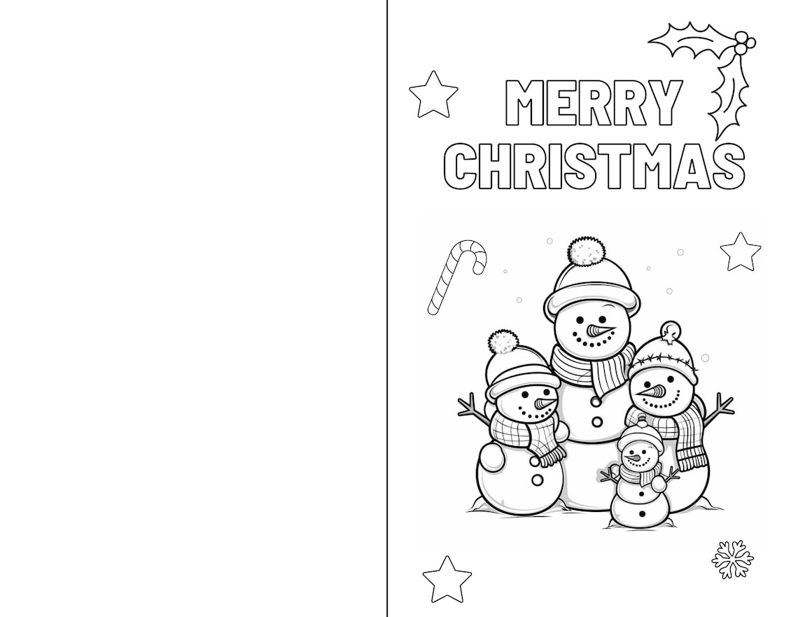 Christmas Cards to Color Printable Christmas Card to Color Color Your ...
