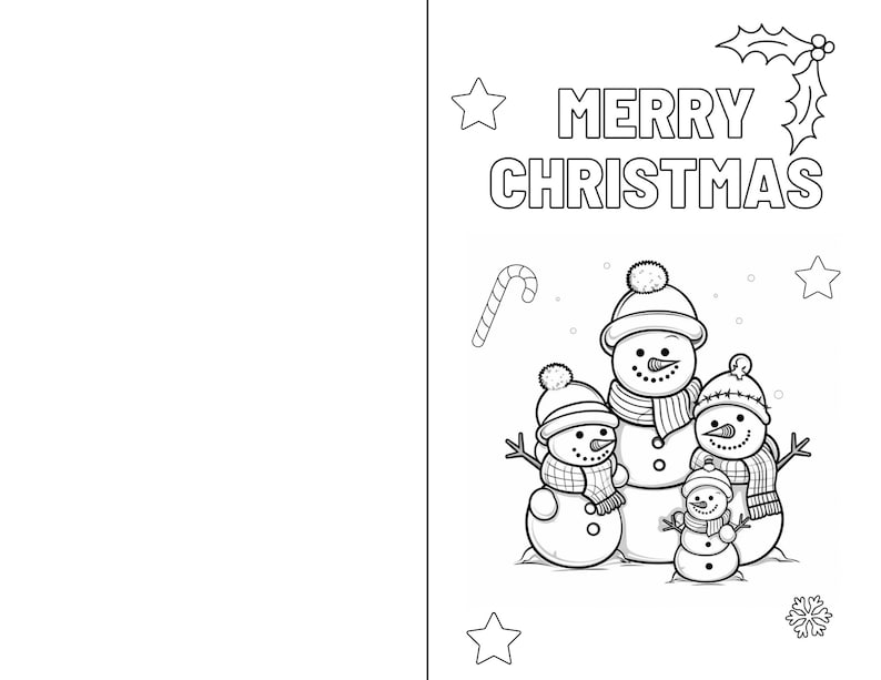 Christmas Cards to Color | Printable Christmas Card to Color | Color ...