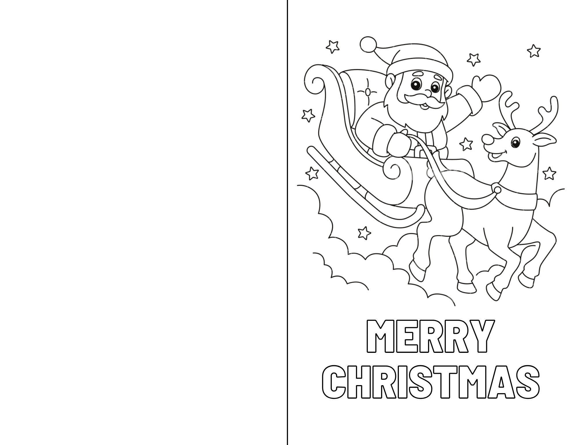Christmas Cards to Color | Printable Christmas Card to Color | Color ...
