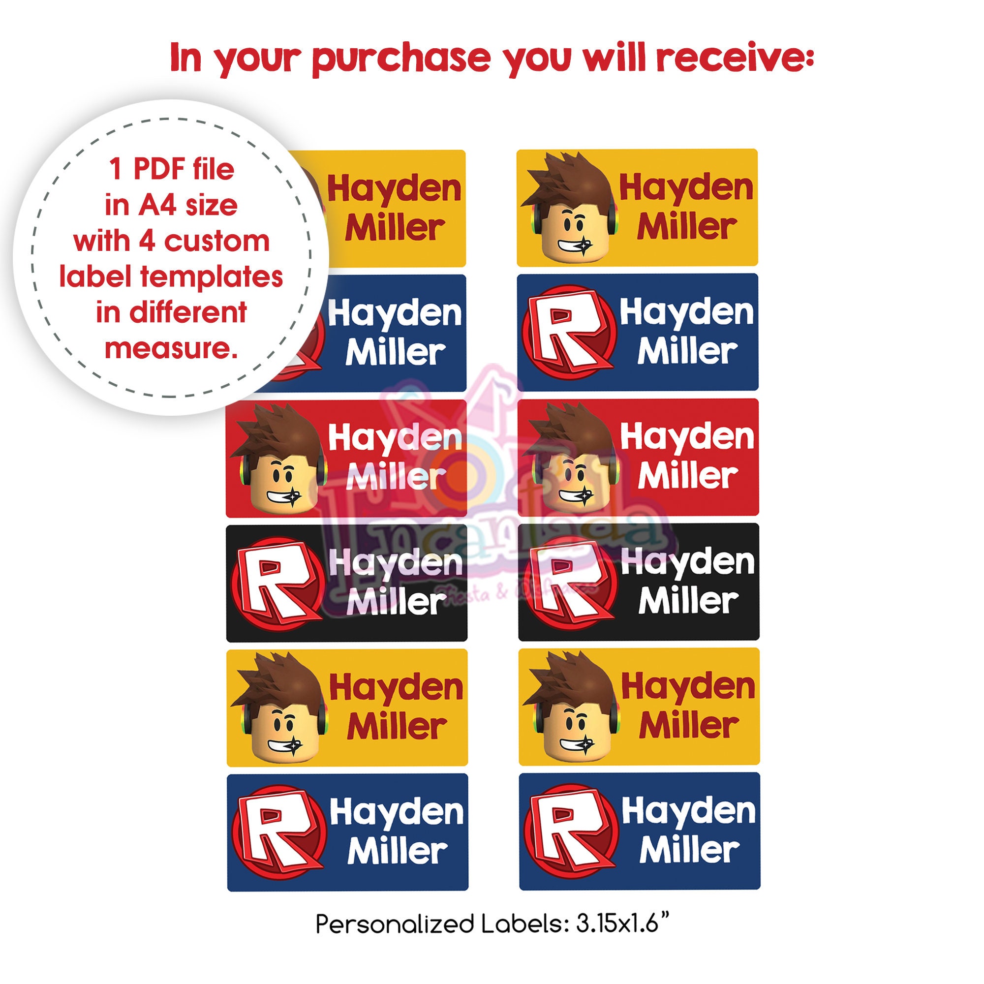 Roblox Custom Labels - Etsy