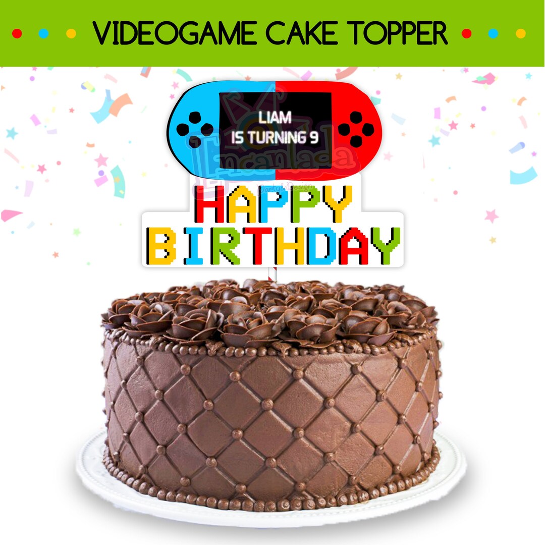 Videogame Console Cake Topper Printable File - Etsy