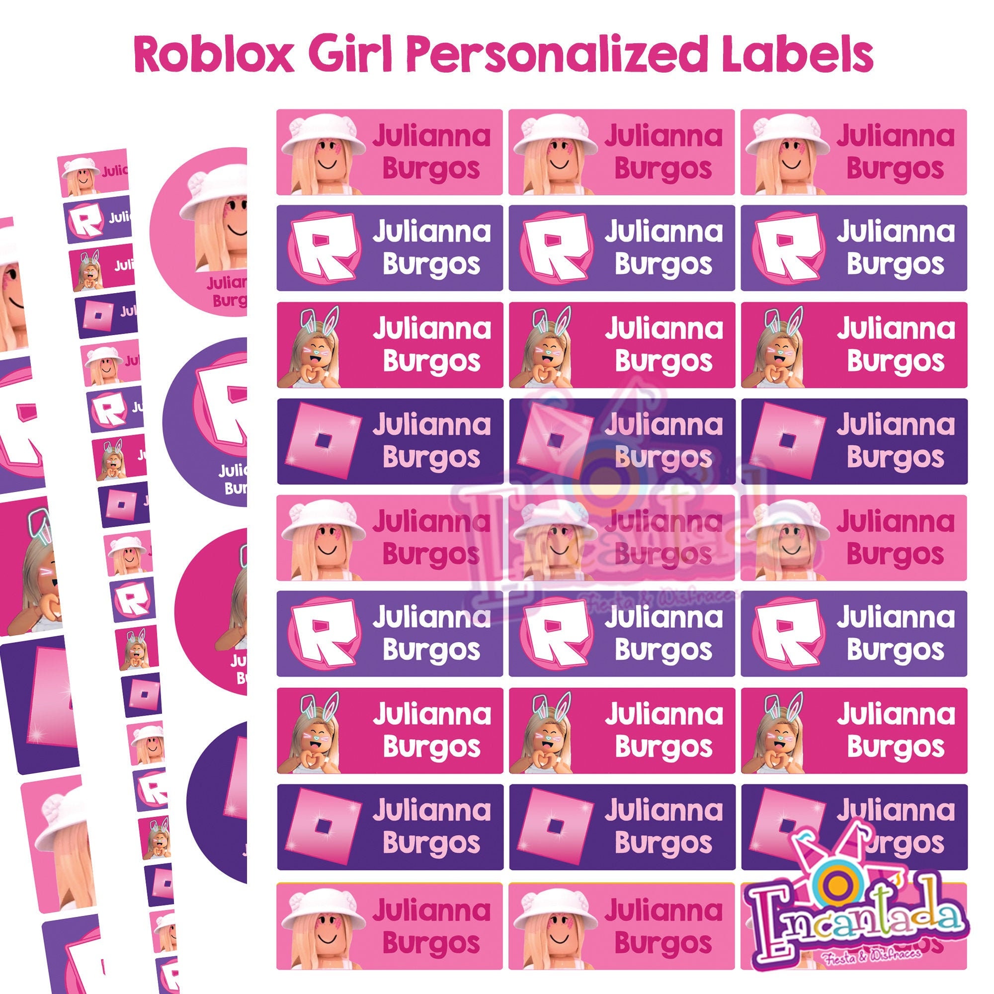 Roblox Girl Custom Labels - Etsy