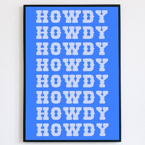 Howdy Sign Howdy Print Welcome Sign 70s Poster 80s Poster | Etsy