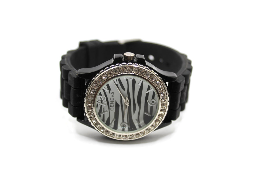Vintage Watch Unisex Watch Silicone/rubber Strap Geneva - Etsy