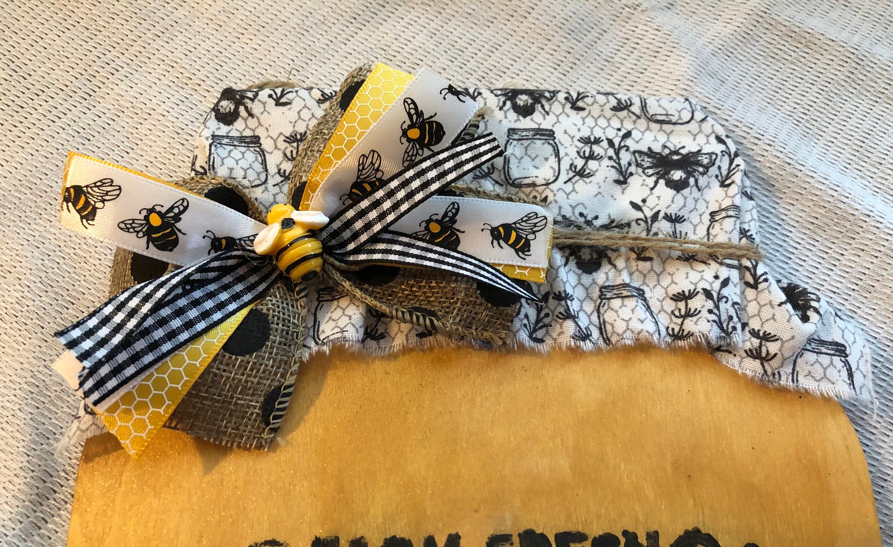 Bee / Honey Jar Themed Wooden Sign - Etsy