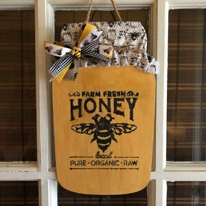 Bee / Honey Jar Themed Wooden Sign - Etsy