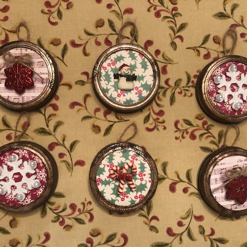 Mason Jar Lid Ornaments - Etsy