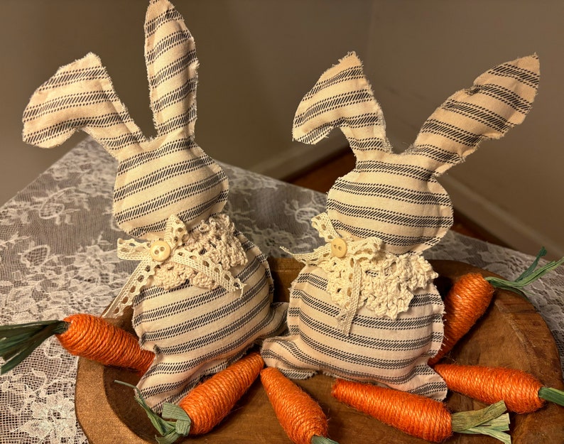 Farmhouse Style Stuffed Bunny - Etsy