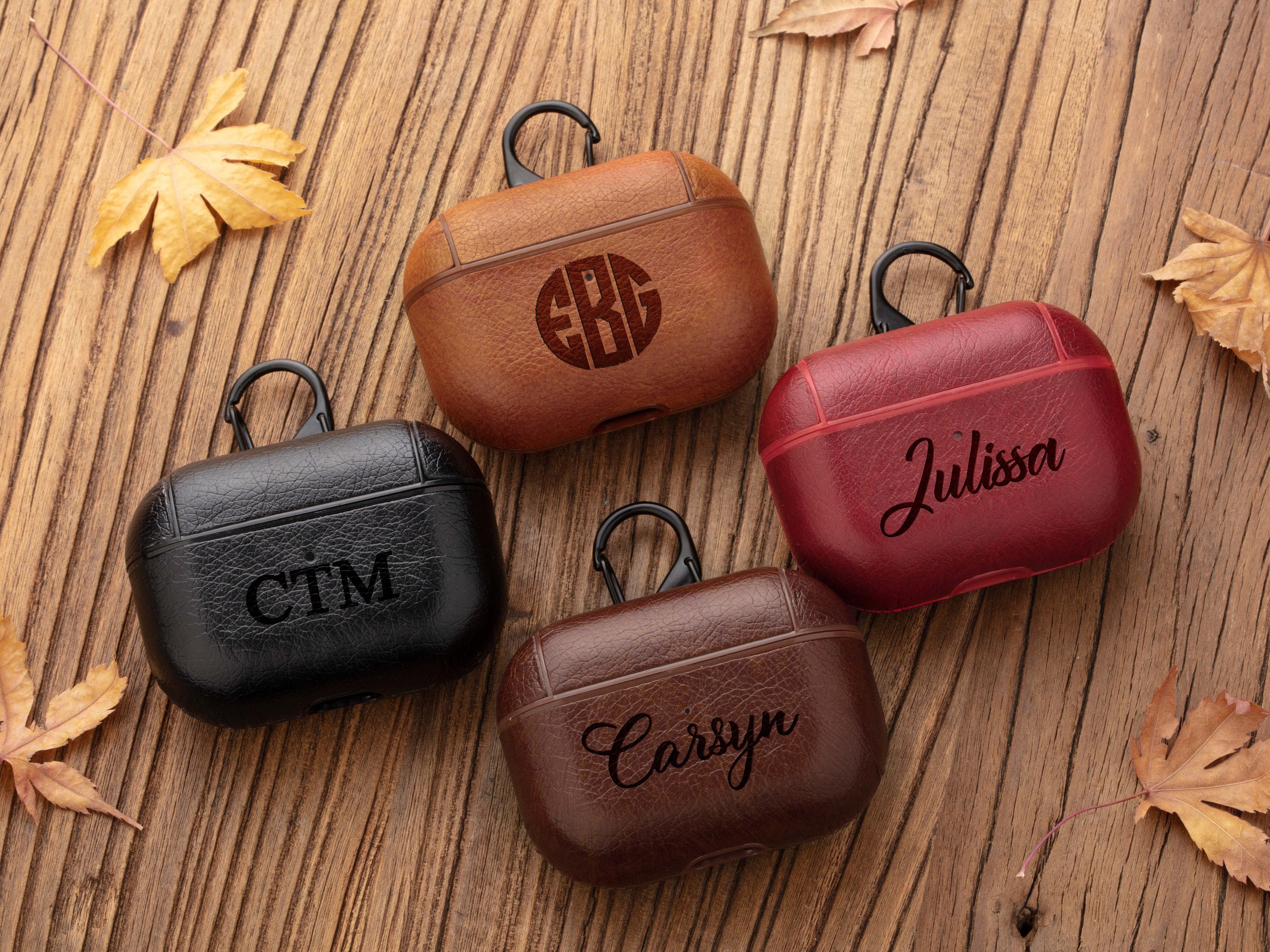 Personalized Leather Airpod Pro Case Cover Custom AirPods | Etsy