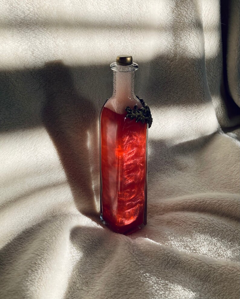 Red Jeweled Swirl Bottle - Etsy
