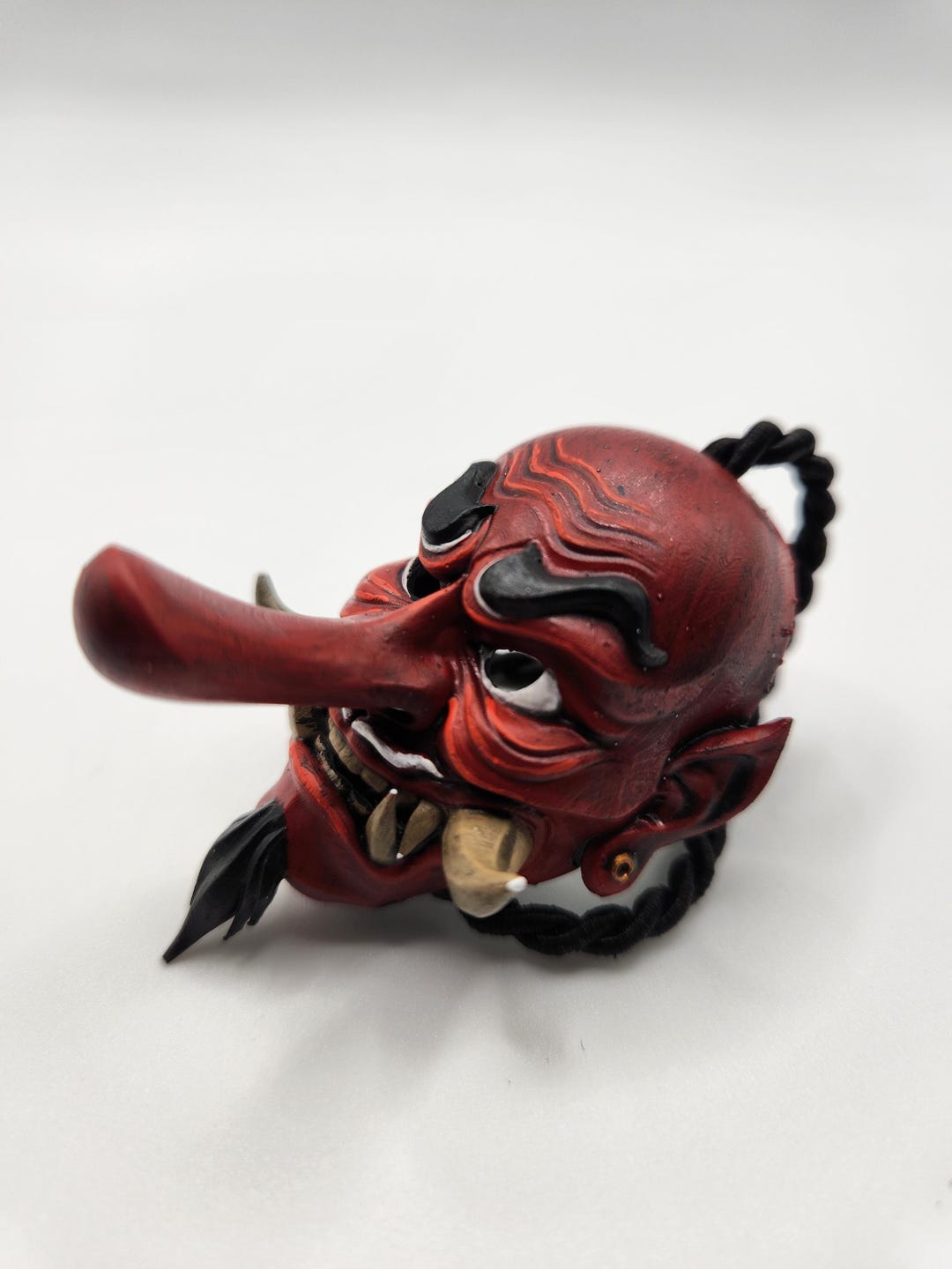 3D Printed Hand-painted Samurai Tengu Mask Rear View Mirror Charm (44mm ...
