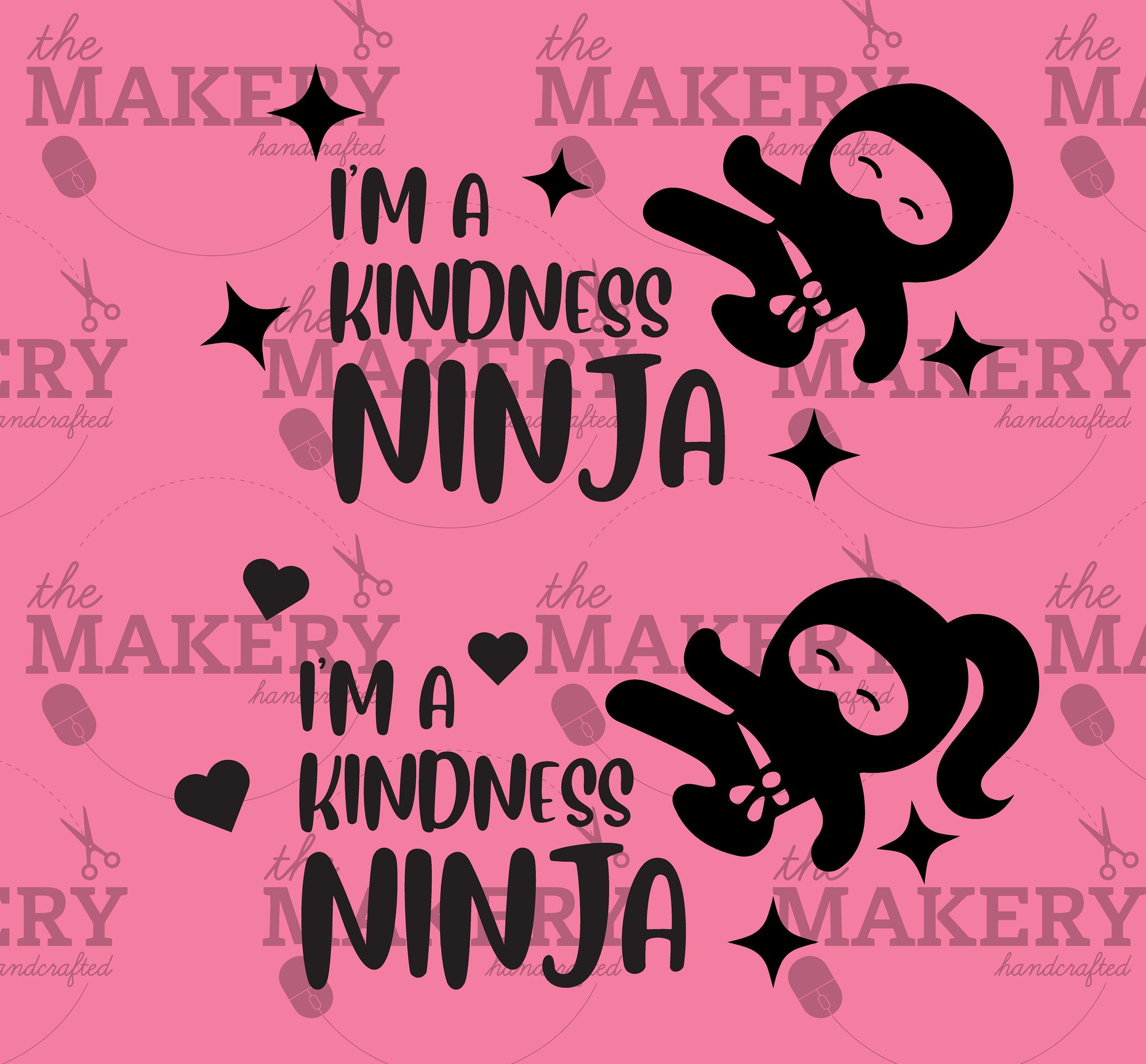 Kindness Ninja SVG, Cricut Cut File, Silhouette Design for Pink Shirt ...