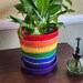 Rainbow Planter Flower Pot 8" Hand Painted - Etsy