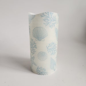Ocean Beach Starfish Coral Seashell LED Flameless Wax Pillar Candle - Etsy